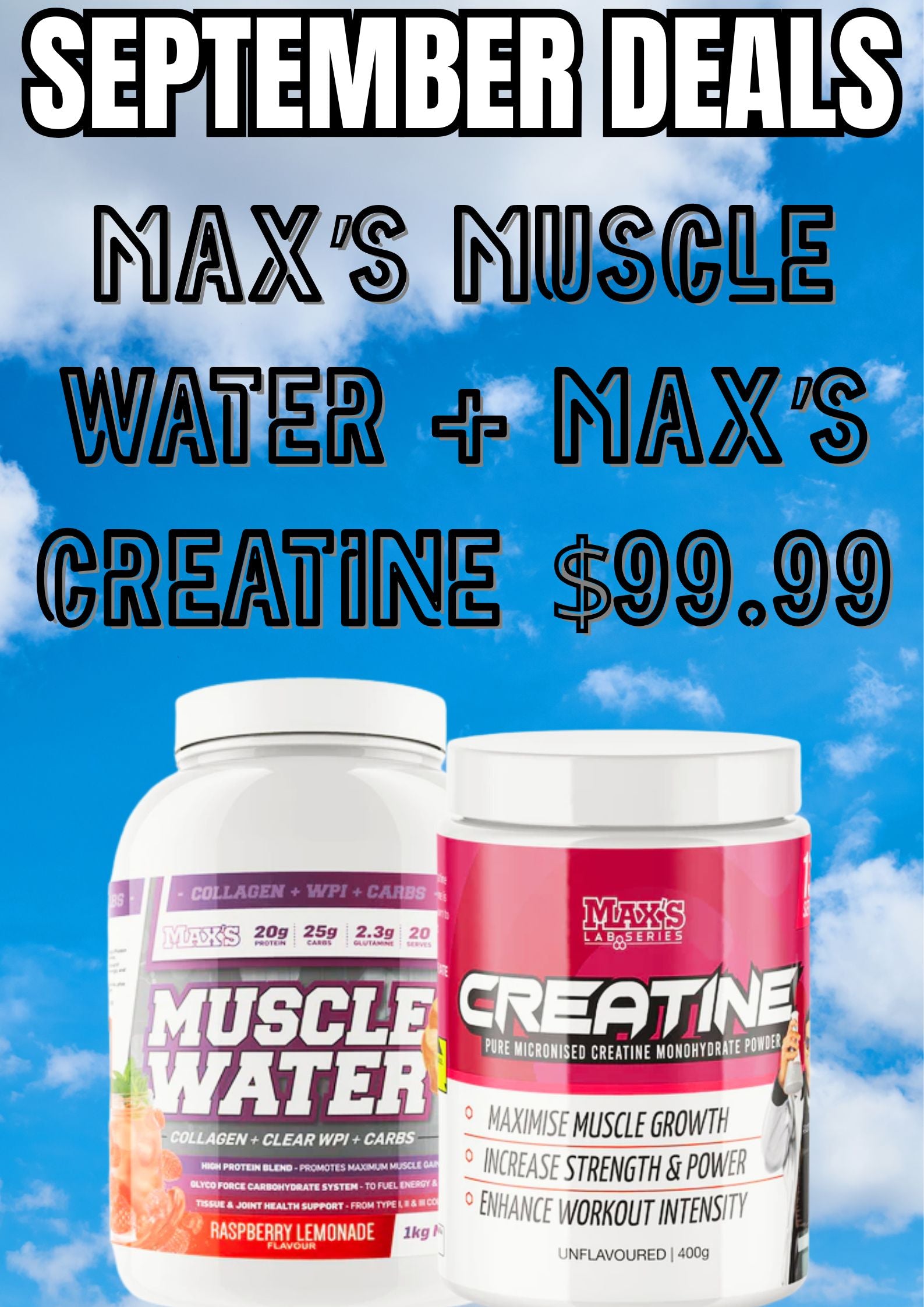 Max’s Muscle Water + Max’s Creatine | Strength & Hydration Stack – SUPPSPRO